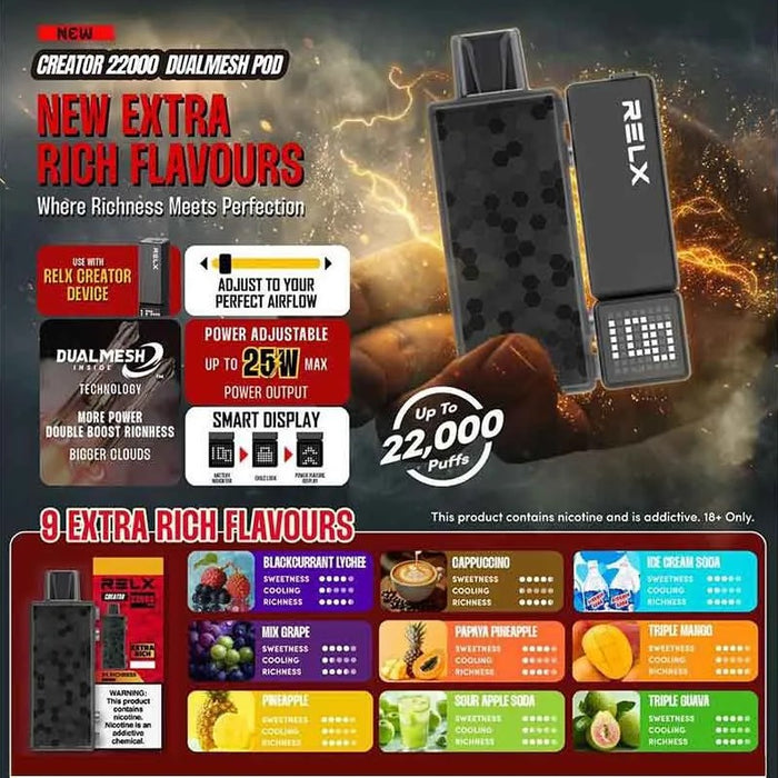 RELX CREATOR 22000 PUFF DISPOSABLE | SingaporeVape | SGVape | VapeSG ...