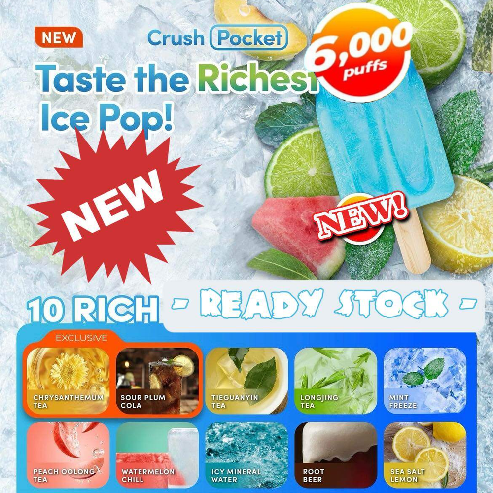 RELX CRUSH POCKET 6000 PUFF DISPOSABLE | SingaporeVape | VapeSingapore