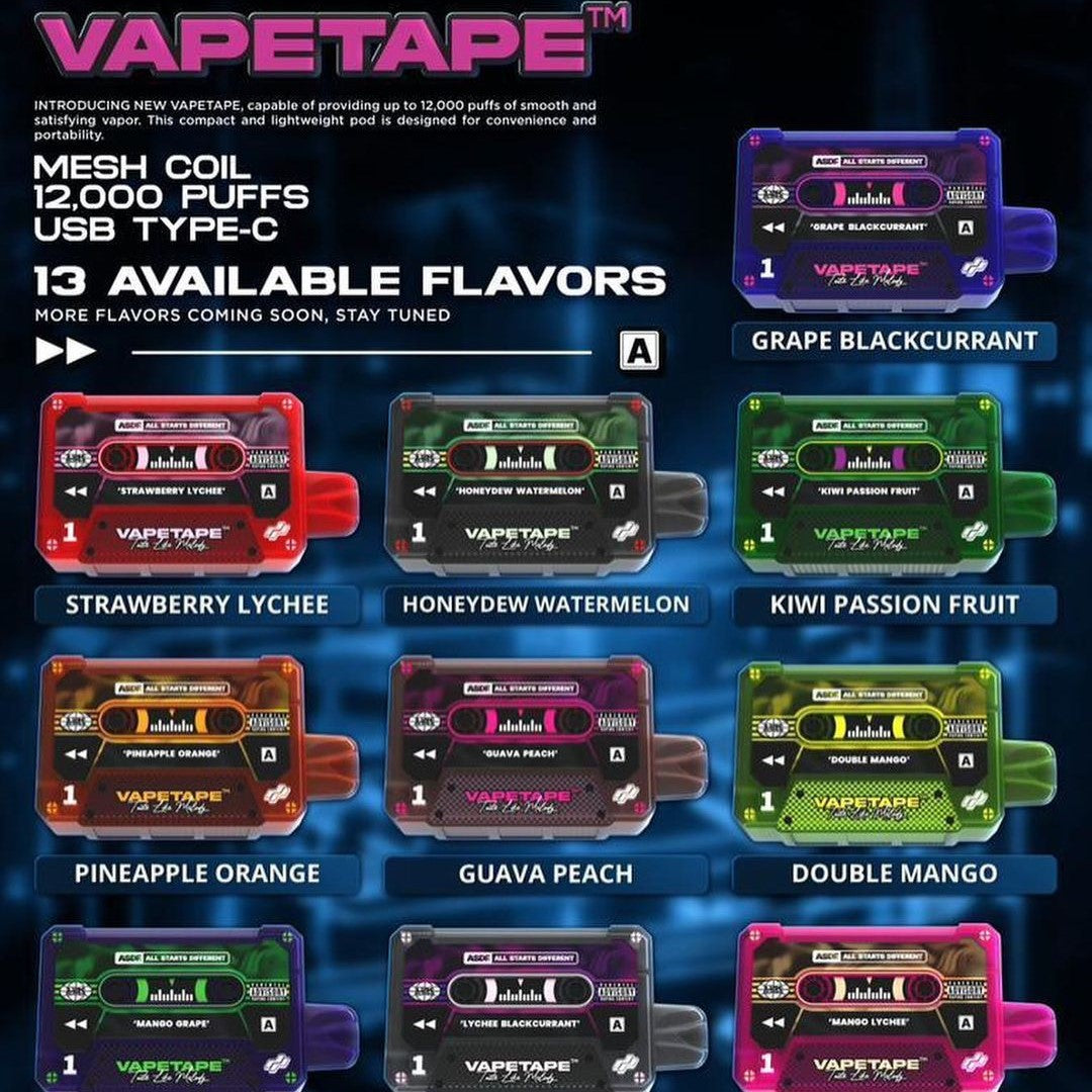 Singapore Vape | Vape SG | Vapetape 12000 Puff | VapeSingapore | VapetapeSG